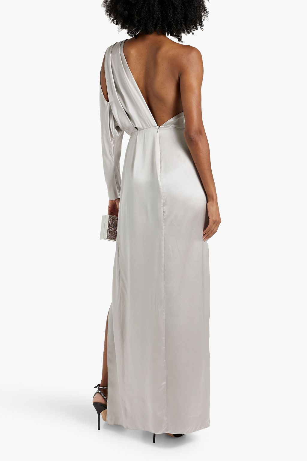 MICHELLE MASON One-shoulder silk-satin maxi dress – Draped design ...